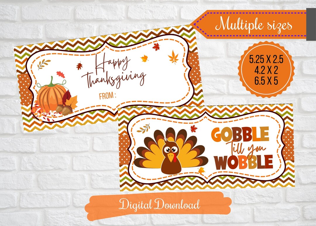 Gobble Till You Wobble Treat Bag Topper, Thanksgiving Class School ...