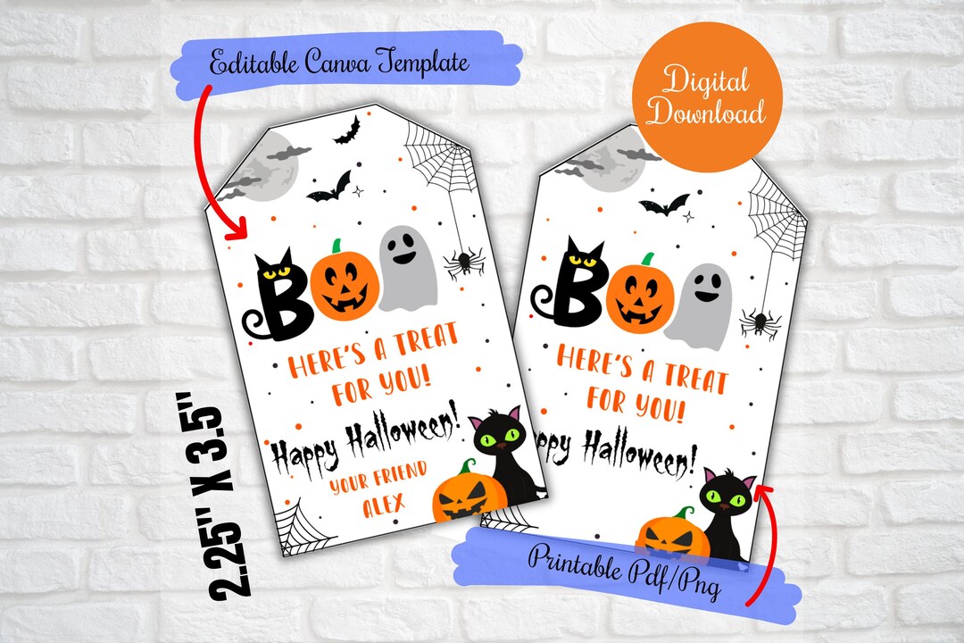 Boo Here's a Treat for You Happy Halloween Gift Tags, Halloween Treat ...