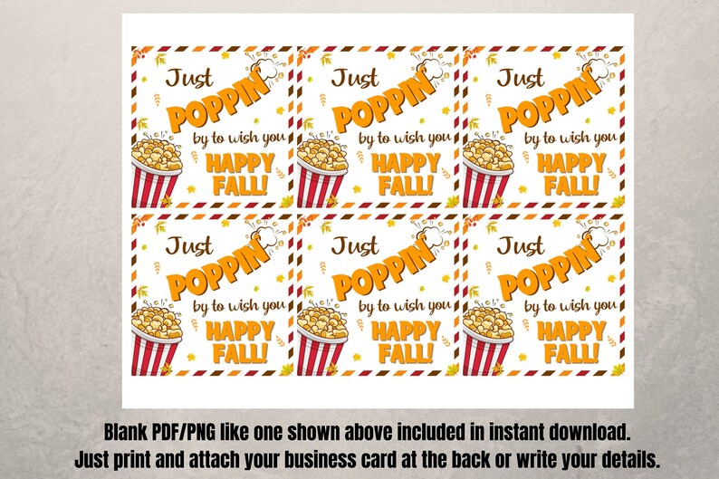 Just Poppin' by to Wish You Happy Fall. Realtor Tags - Etsy