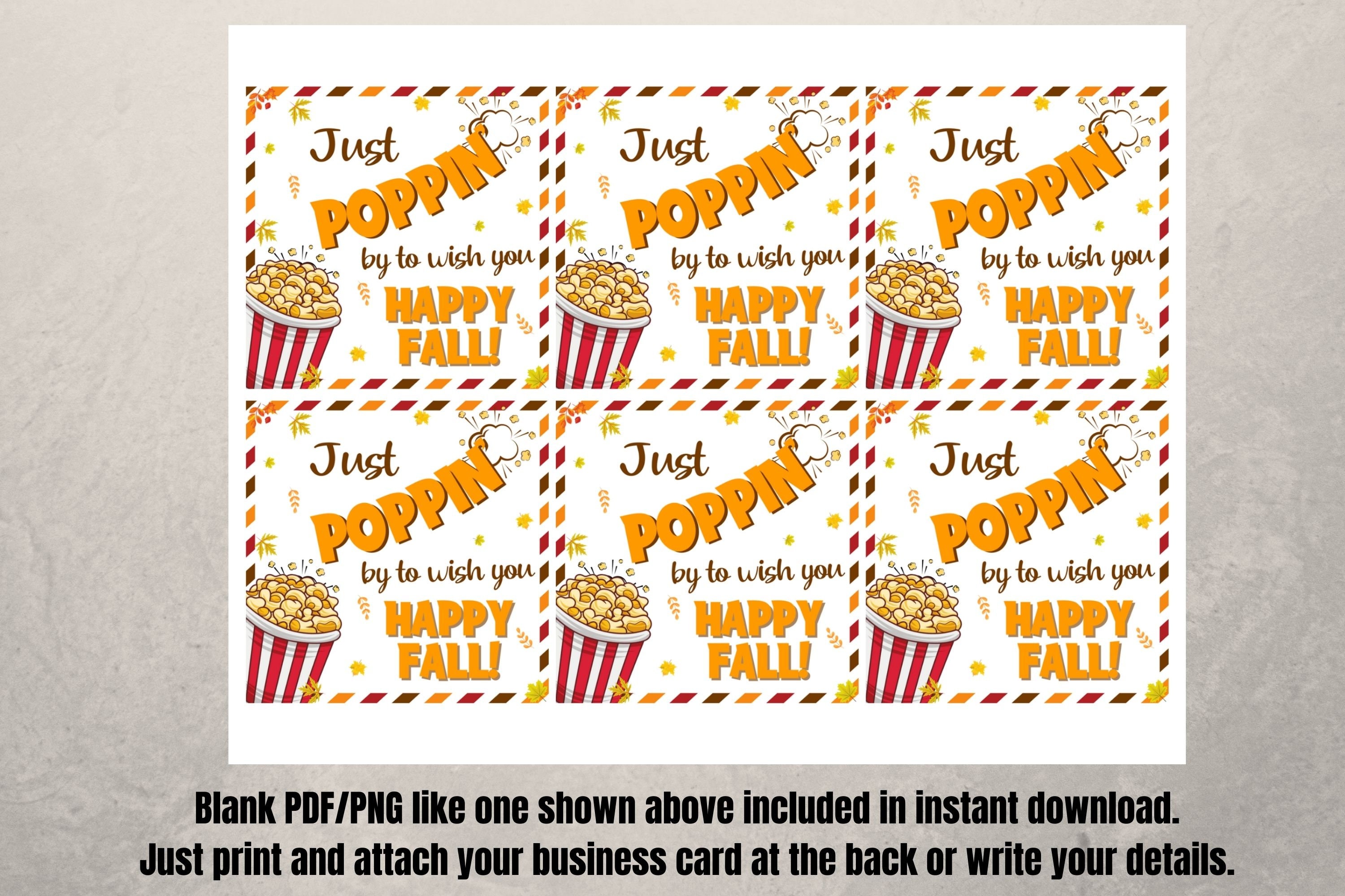 Just Poppin' by to Wish You Happy Fall. Realtor Tags - Etsy