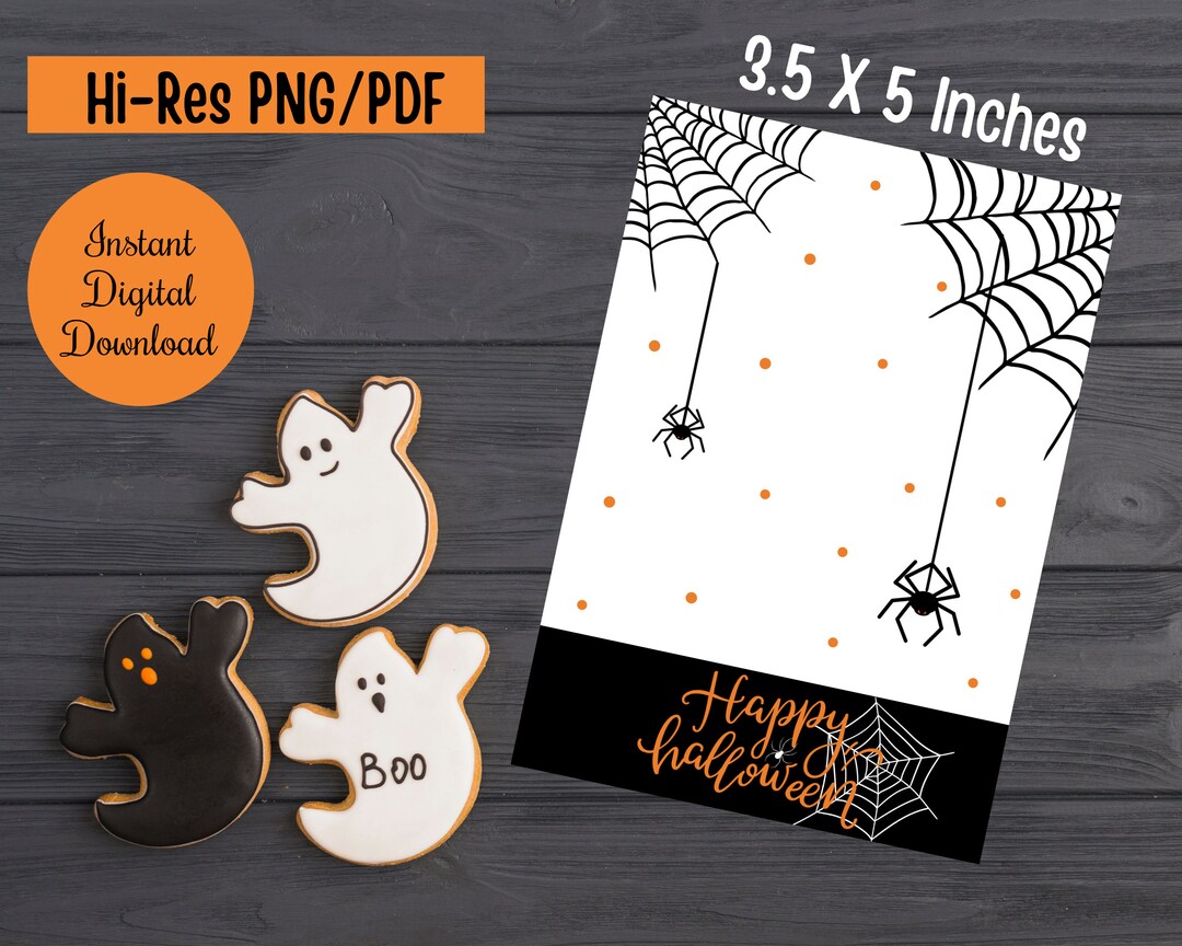 Happy Halloween Cookie Cards, Instant Download Printable, 3.5"x5 ...