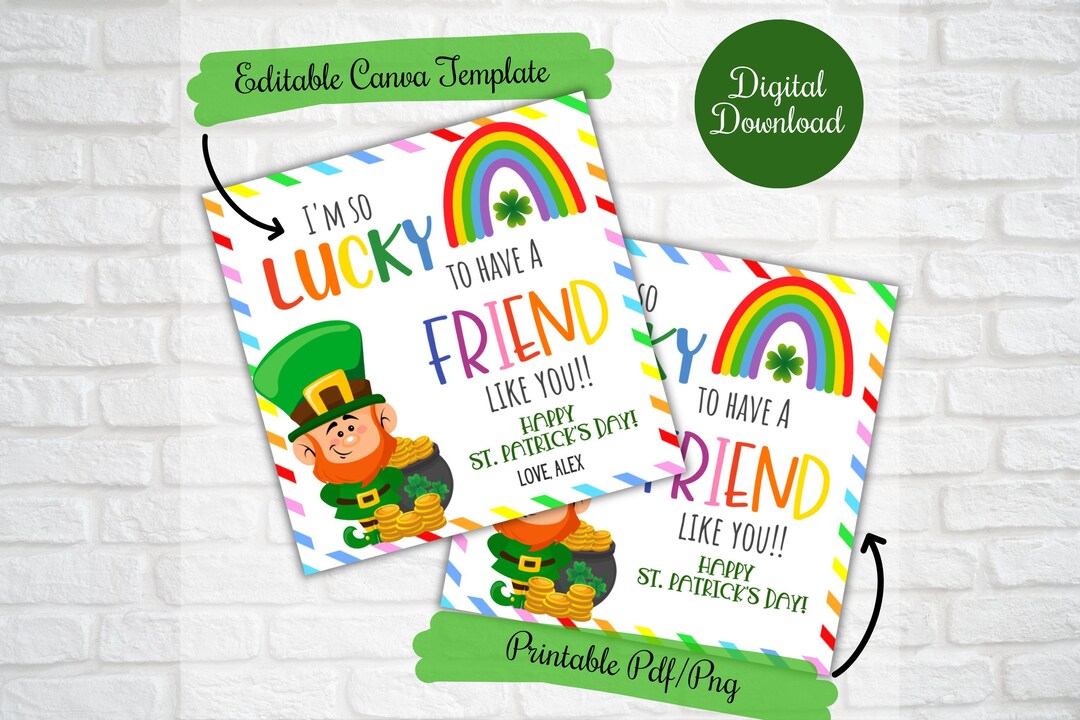 So Lucky to Have Friend Like You Printable Gift Tags,st. Patricks Day ...