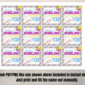 Back to School Bubbles Gift Tags, I Am Bubbling With Excitement to Meet ...