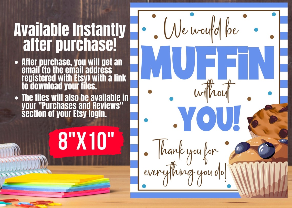 We Would Be Muffin Without Youlmuffin Cupcake Bar Teacher - Etsy