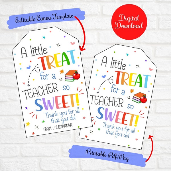 Teacher Treat Tag - Etsy