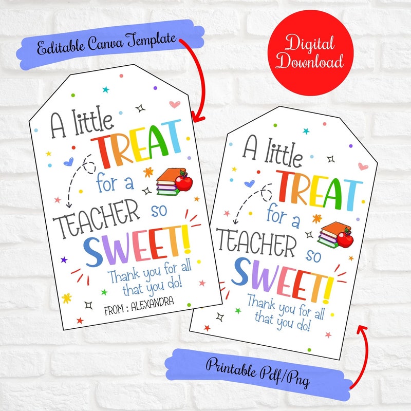 Teacher Treat Tag - Etsy