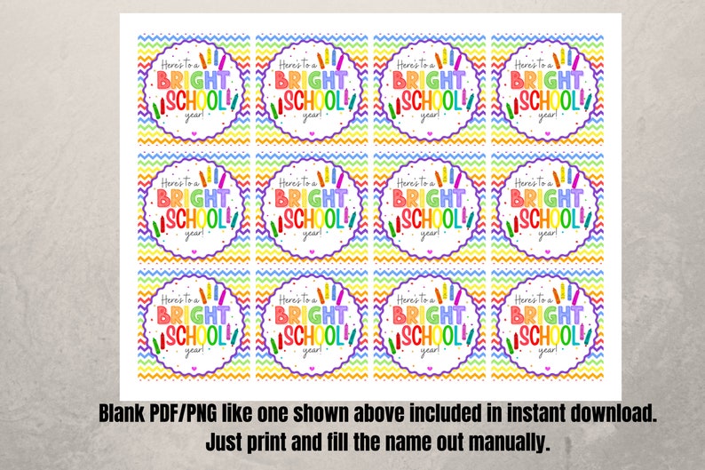 First Day of School Crayons Gift Tags Here's to a Bright | Etsy