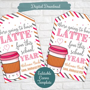 Back to School Coffee Gift Tags We're Going to Have Latte | Etsy