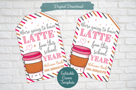 Back to School Coffee Gift Tags We're Going to Have Latte | Etsy
