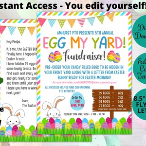 Egg My Yard Template for Fundraiser Printable Egg My Yard | Etsy