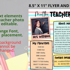 Editable Meet the Teacher Template Printable Parent - Etsy UK