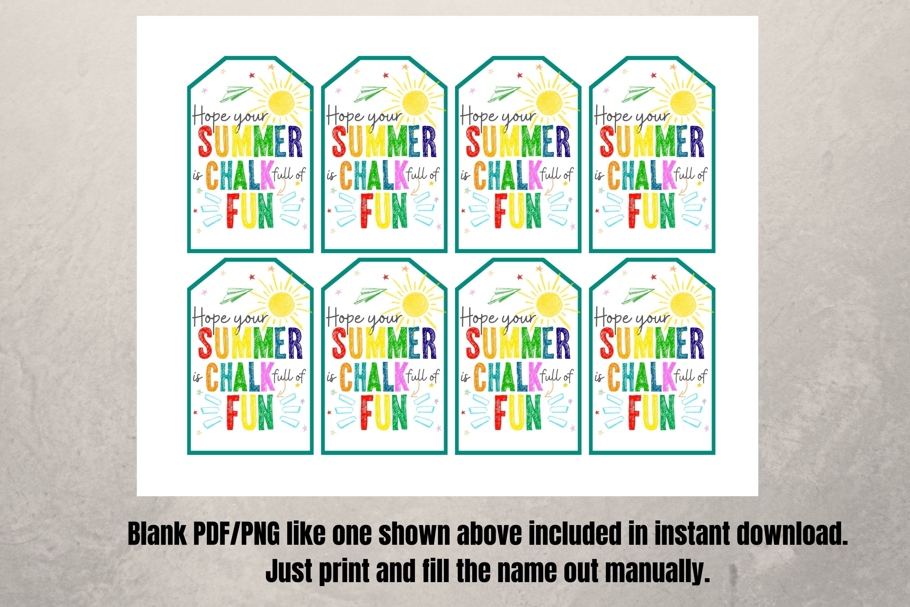 Chalk Full of Fun Gift Tags, End of Year Gift Tags for Students, Last ...
