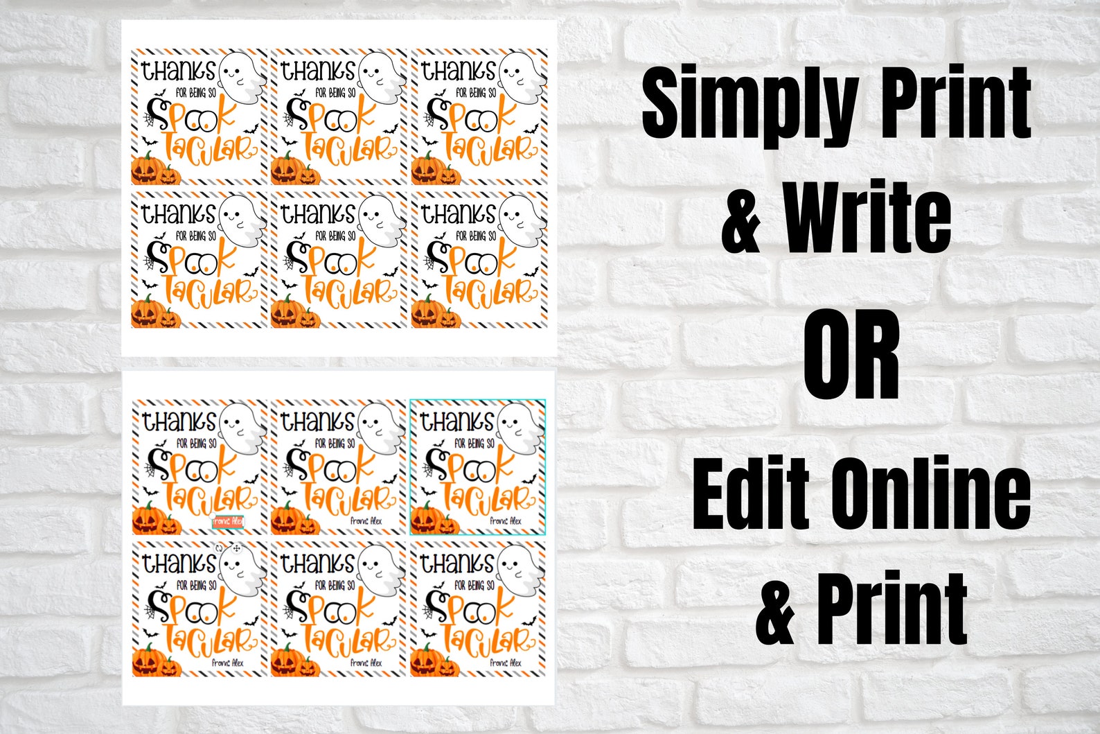 Thanks for Being Spooktacular Halloween Gift Tags Spooky - Etsy