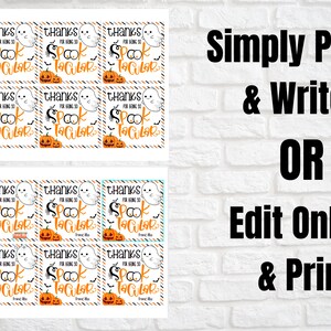 Thanks for Being Spooktacular Halloween Gift Tags, Spooky Halloween ...