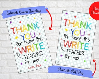 Printable Teacher Appreciation Gift Tag Staff Thank You Tag - Etsy