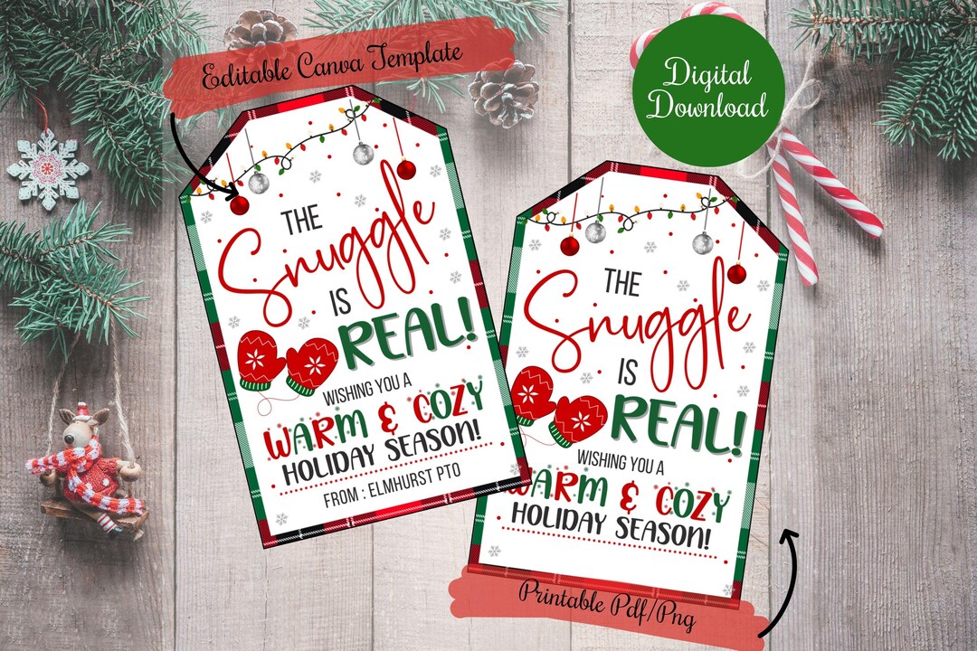 The Snuggle is Real Gift Tags ,christmas Gift Tags for Mittens, Gloves ...