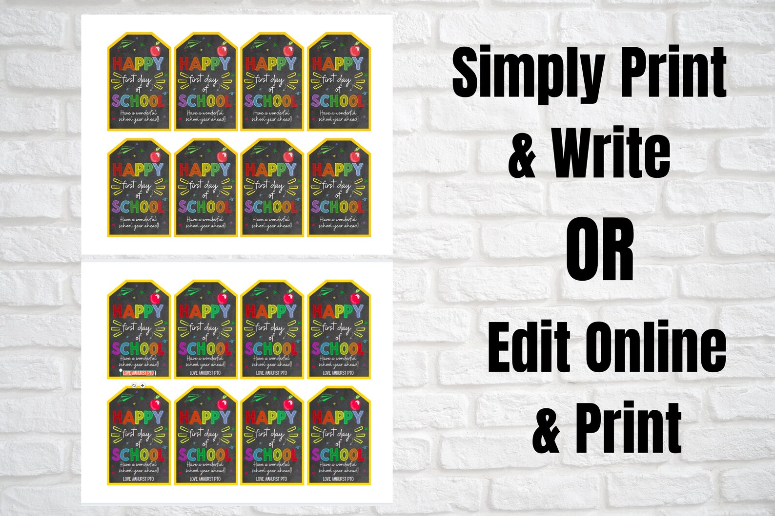 Happy First Day of School Gift Tags for Students Teachers - Etsy