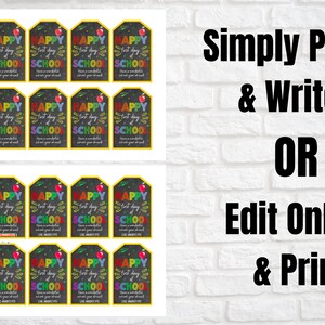 Happy First Day of School Gift Tags for Students Teachers | Etsy