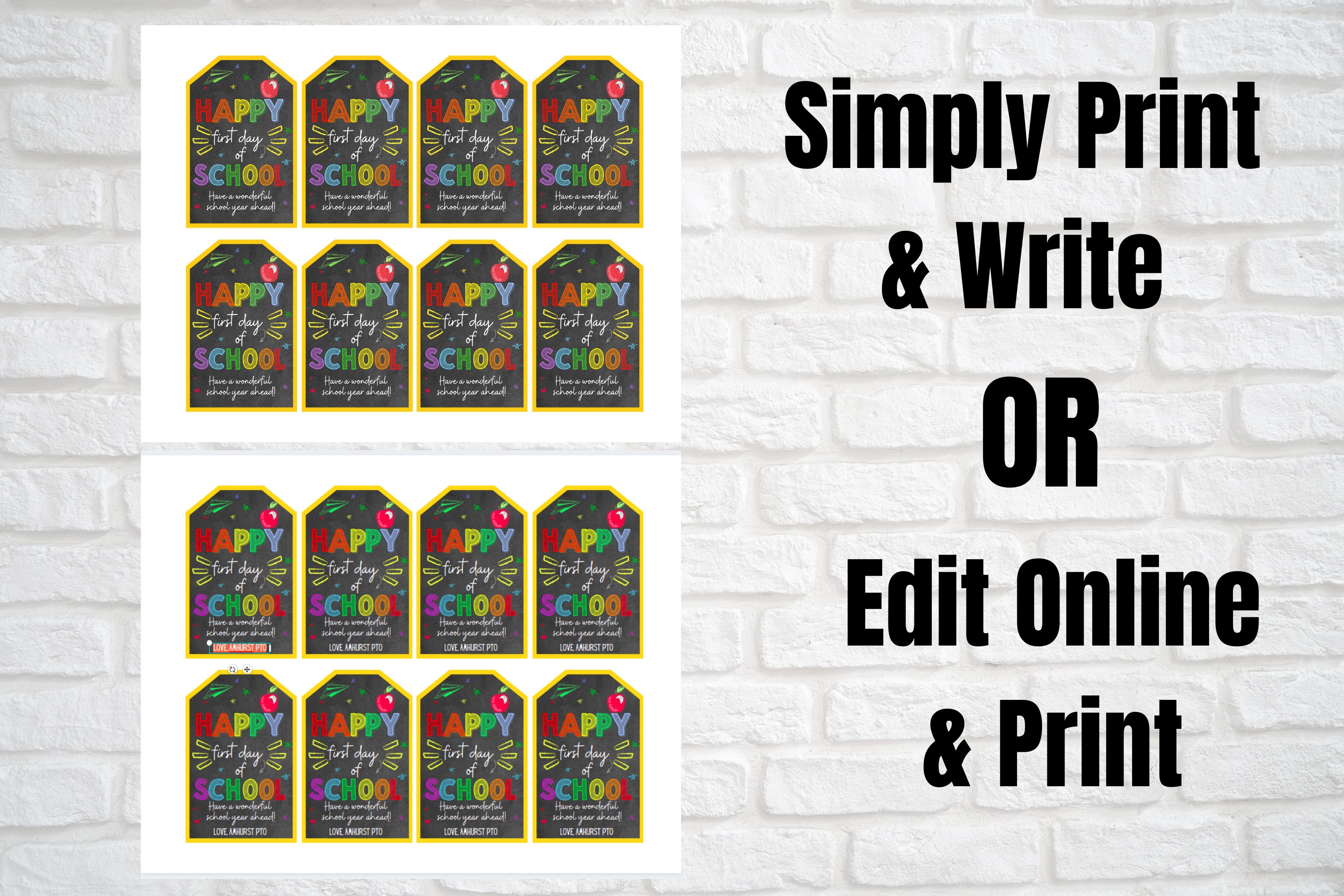 Happy First Day of School Gift Tags for Students Teachers - Etsy