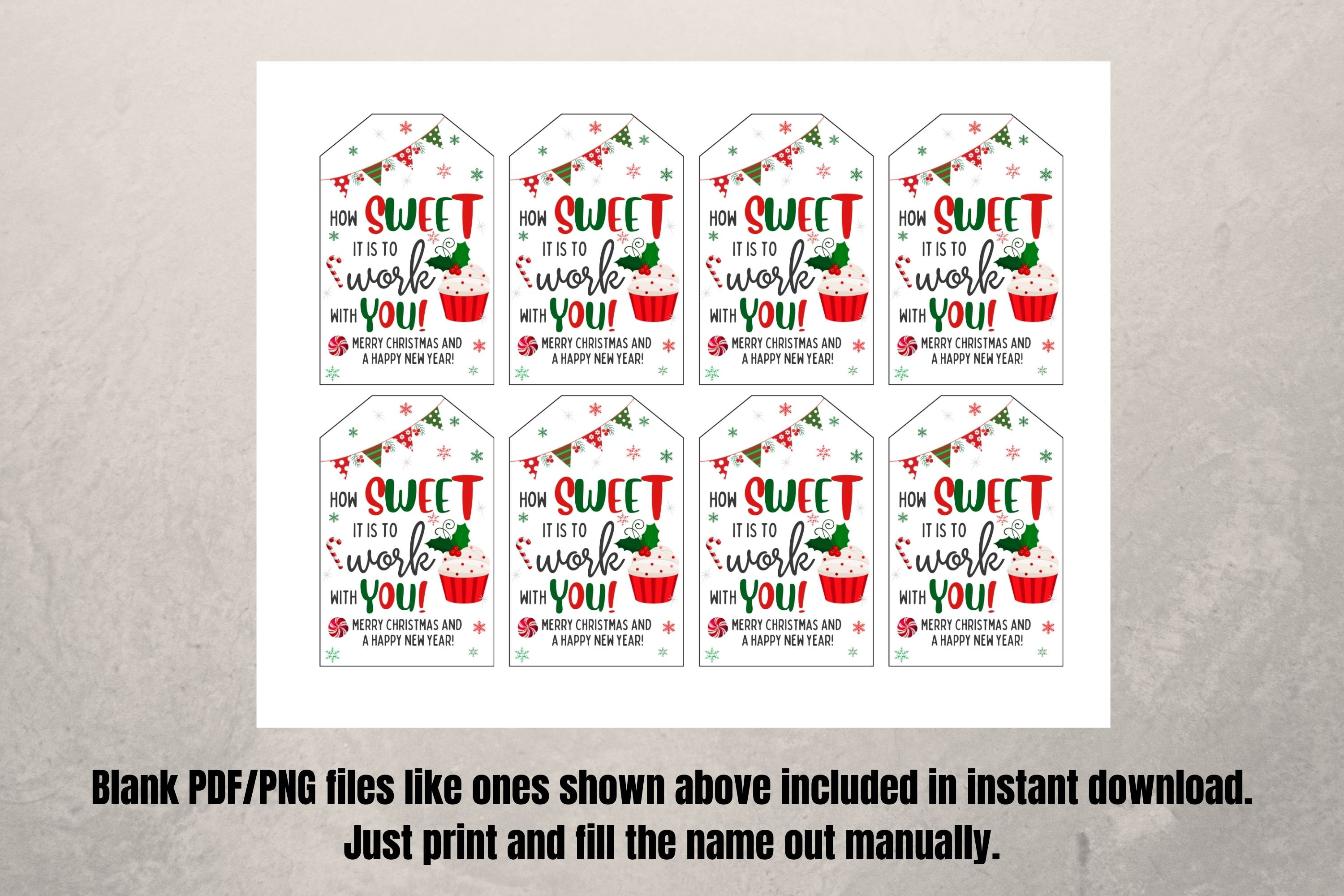 Christmas Gift Treat Tags for Co-workers How Sweet It is to | Etsy