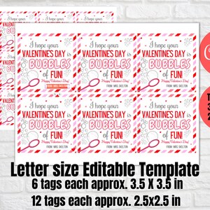 Valentine Bubbles Gift Tags, I Hope Your Valentine's Day is Bubbles of ...