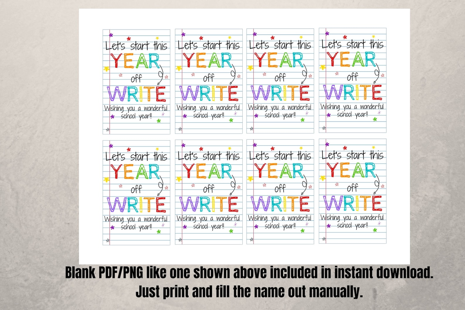 Let's Start This Year off Write, Back to School Pen Marker Gift Tags ...