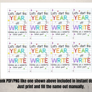 Let's Start This Year off Write, Back to School Pen Marker Gift Tags ...