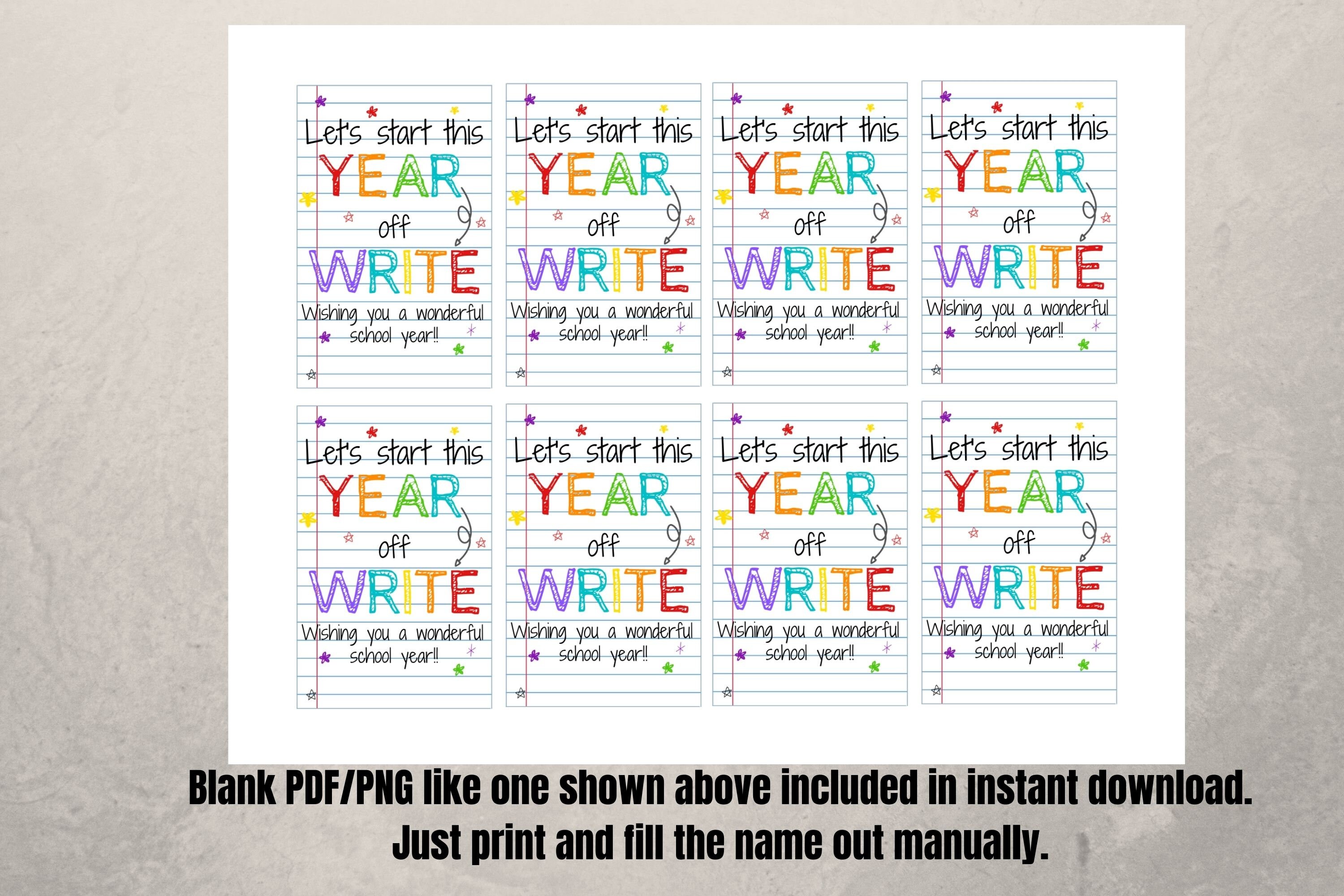Let's Start This Year off Write, Back to School Pen Marker Gift Tags ...