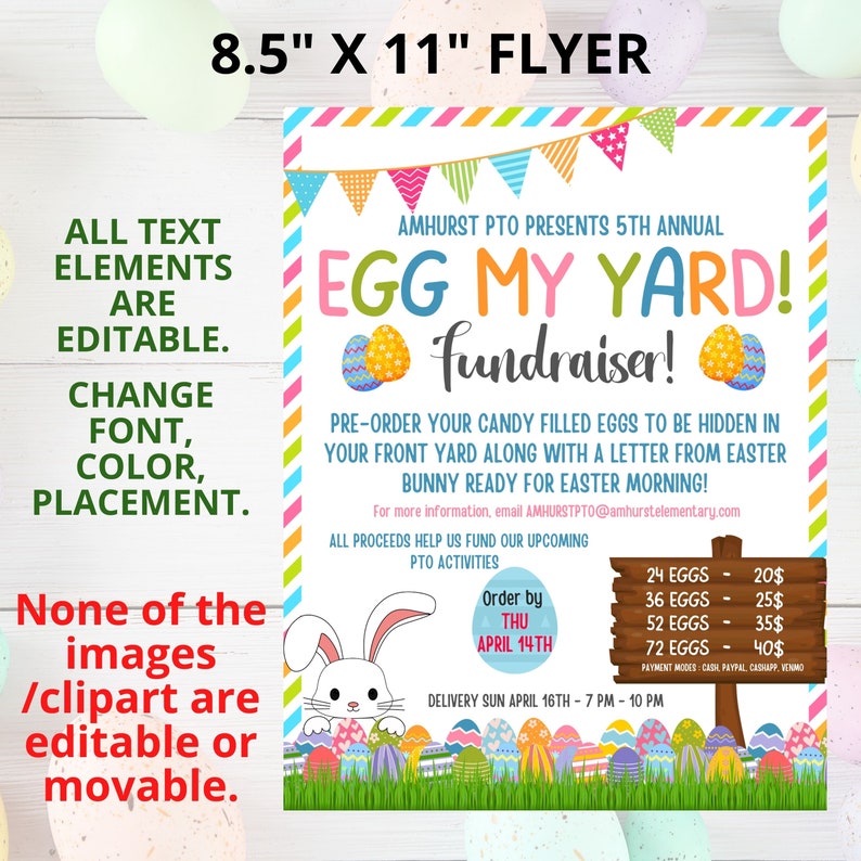 Egg My Yard Template for Fundraiser, Printable Egg My Yard Service ...