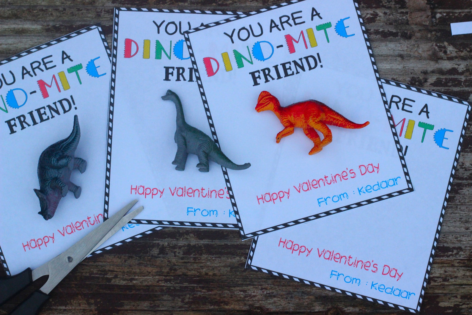 Dinomite Valentine Gift Tags Printable, Editable Dinosaur Valentine ...
