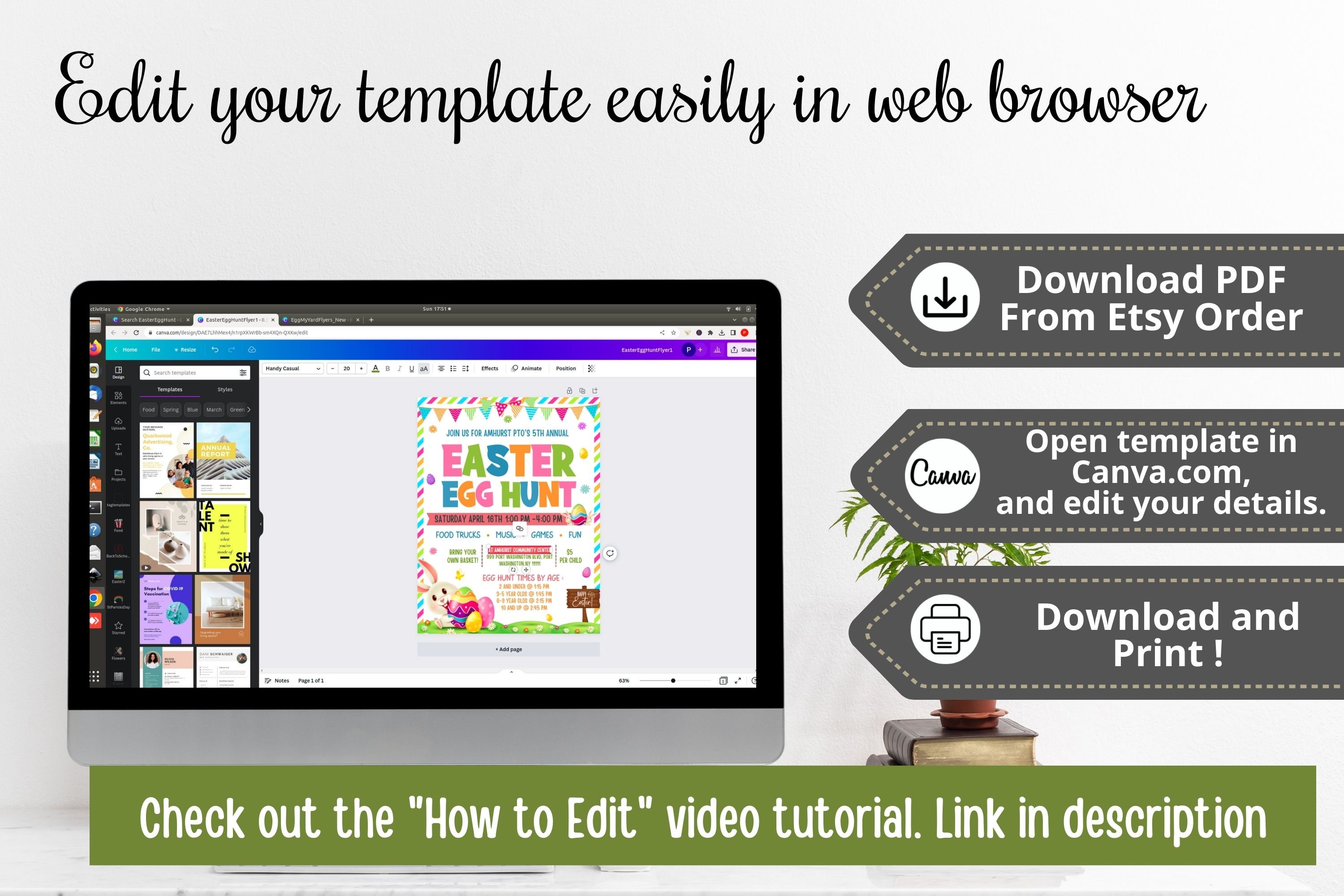Editable Easter Egg Hunt Flyer Template, Printable Easter Egg Hunt ...