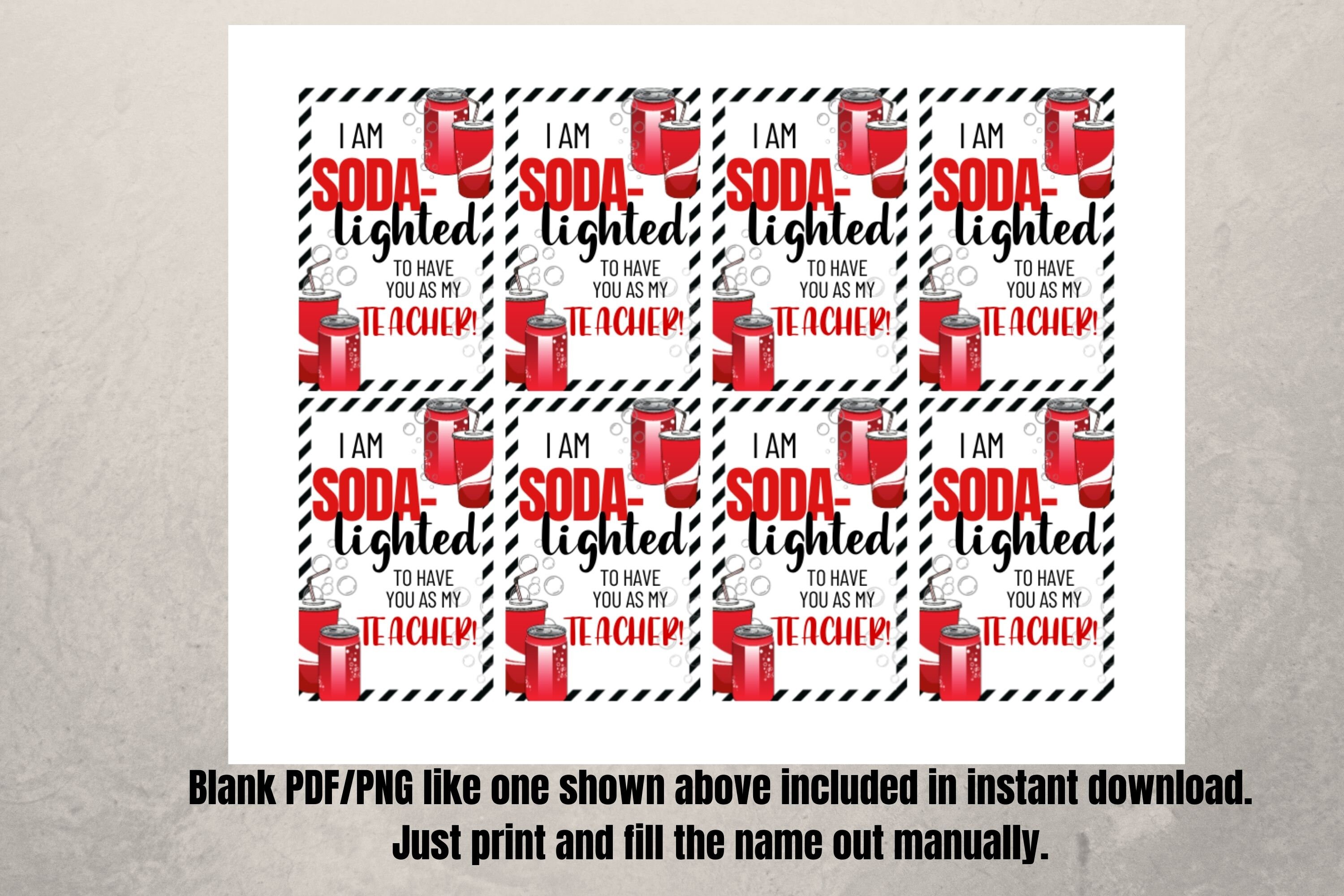 Back to School Soda Gift Tags First Day of School Gift Tags - Etsy