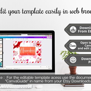 EDITABLE Valentine Treat Box Label personalized Valentine | Etsy