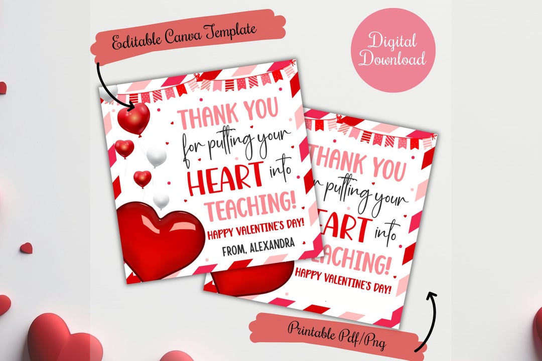 Thank You for Putting Your Heart Into Teaching, Valentine Gift Tags ...