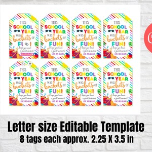 Buckets of Fun Gift Tags, End of Year Gift Tags for Class, Last Day of ...