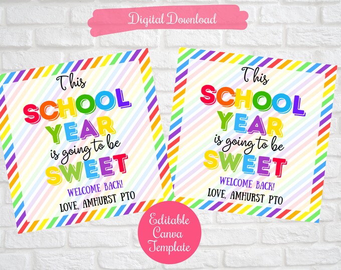 Back to School Candy Gift Tags This School Year is Going to - Etsy