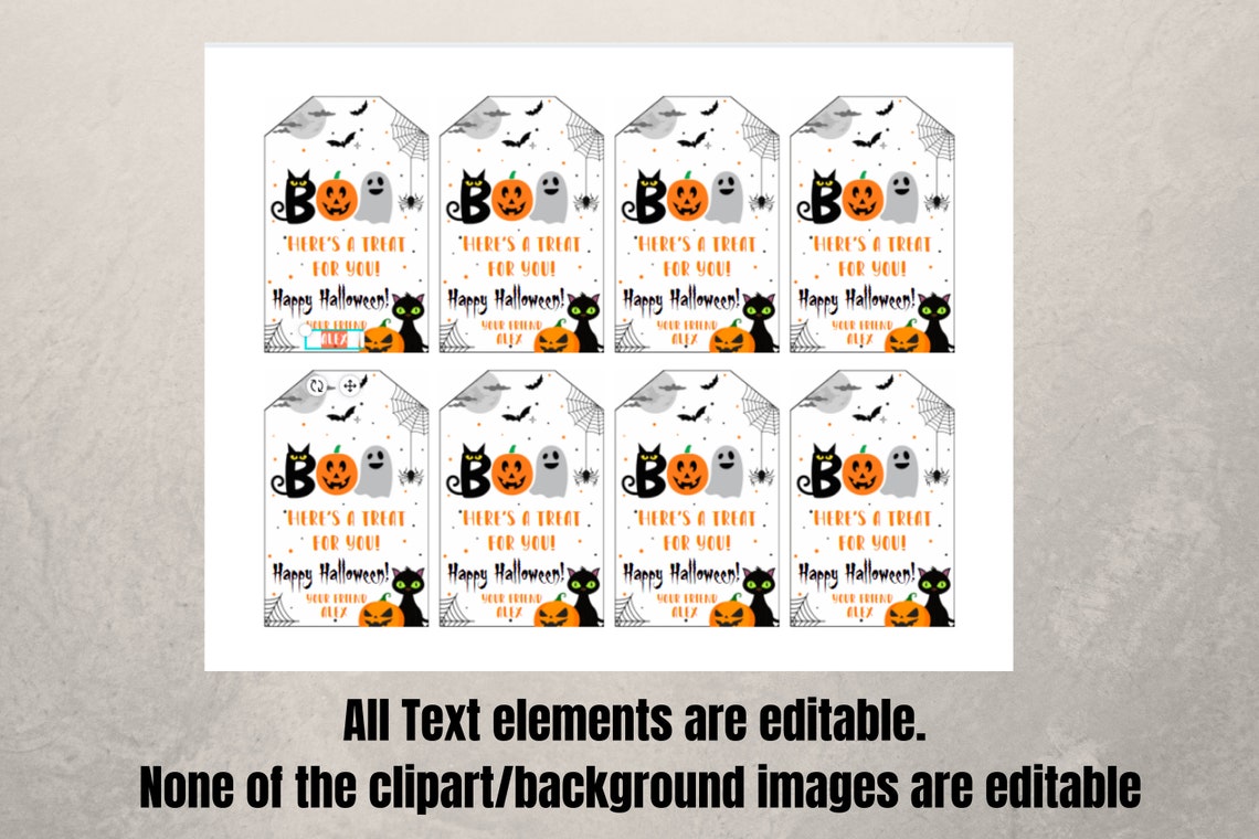 Boo Here's a Treat for You Happy Halloween Gift Tags - Etsy
