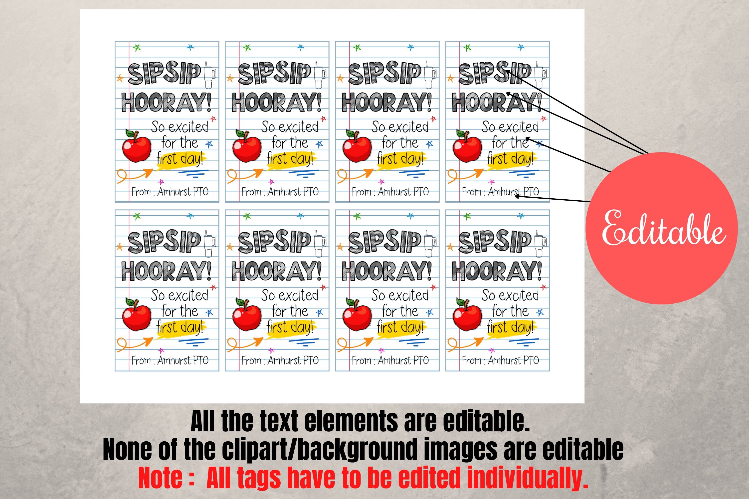 Sip Sip Hooray, so Excited for the First Day, Back to School Tumbler ...