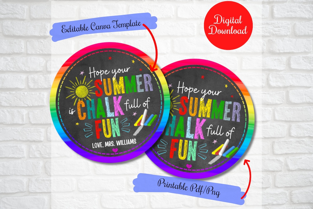 Chalk Full of Fun Gift Tags, End of Year Gift Tags for Students, End of ...