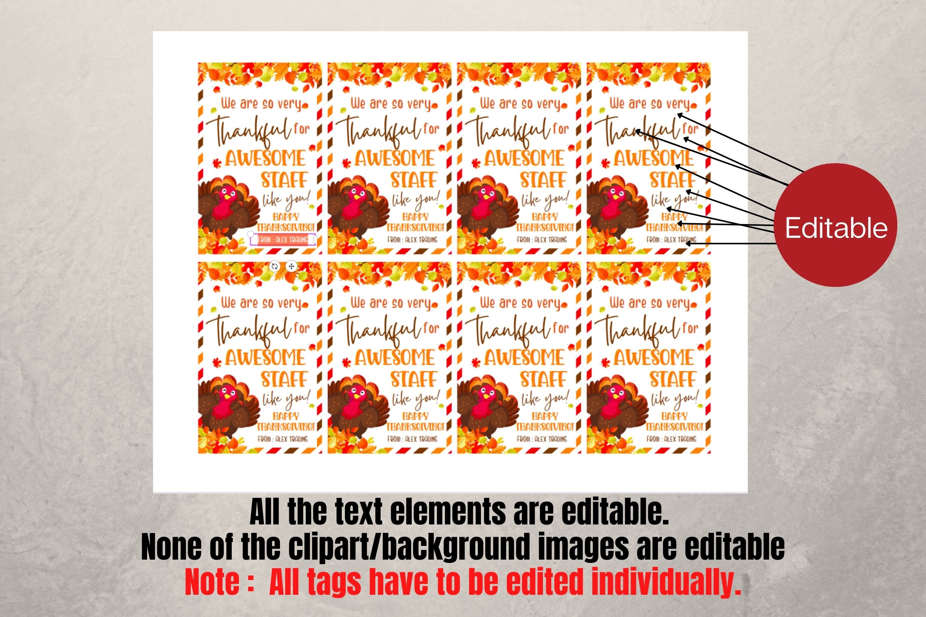 We Are so Very Thankful for Awesome Staff Like You Treat Tags - Etsy