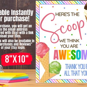 Ice-cream Teacher Appreciation Printable,here's the Scoop We Think You ...