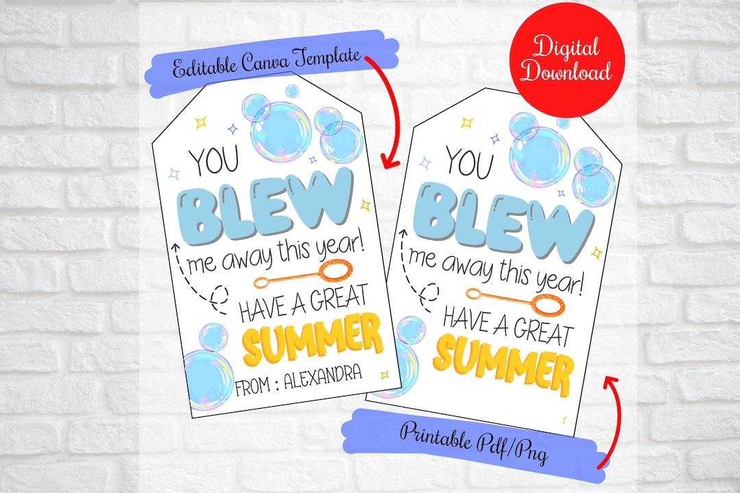 You Blew Me Away This Year,classmates School Bubble Wand Gift Tags,end ...