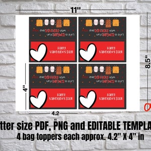 Valentine Smores Treat Bag Toppers, Life is Smore Fun With Friends Like ...