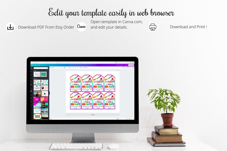 Editable Back to School Marker Gift Tags for Teacher First | Etsy