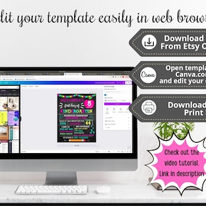 Chalkboard First Day of School Sign Printable, Editable Canva Template ...