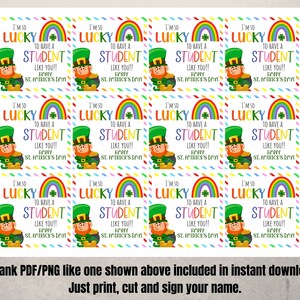 So Lucky to Have Student Like You Printable Gift Tags,st. Patricks Day ...