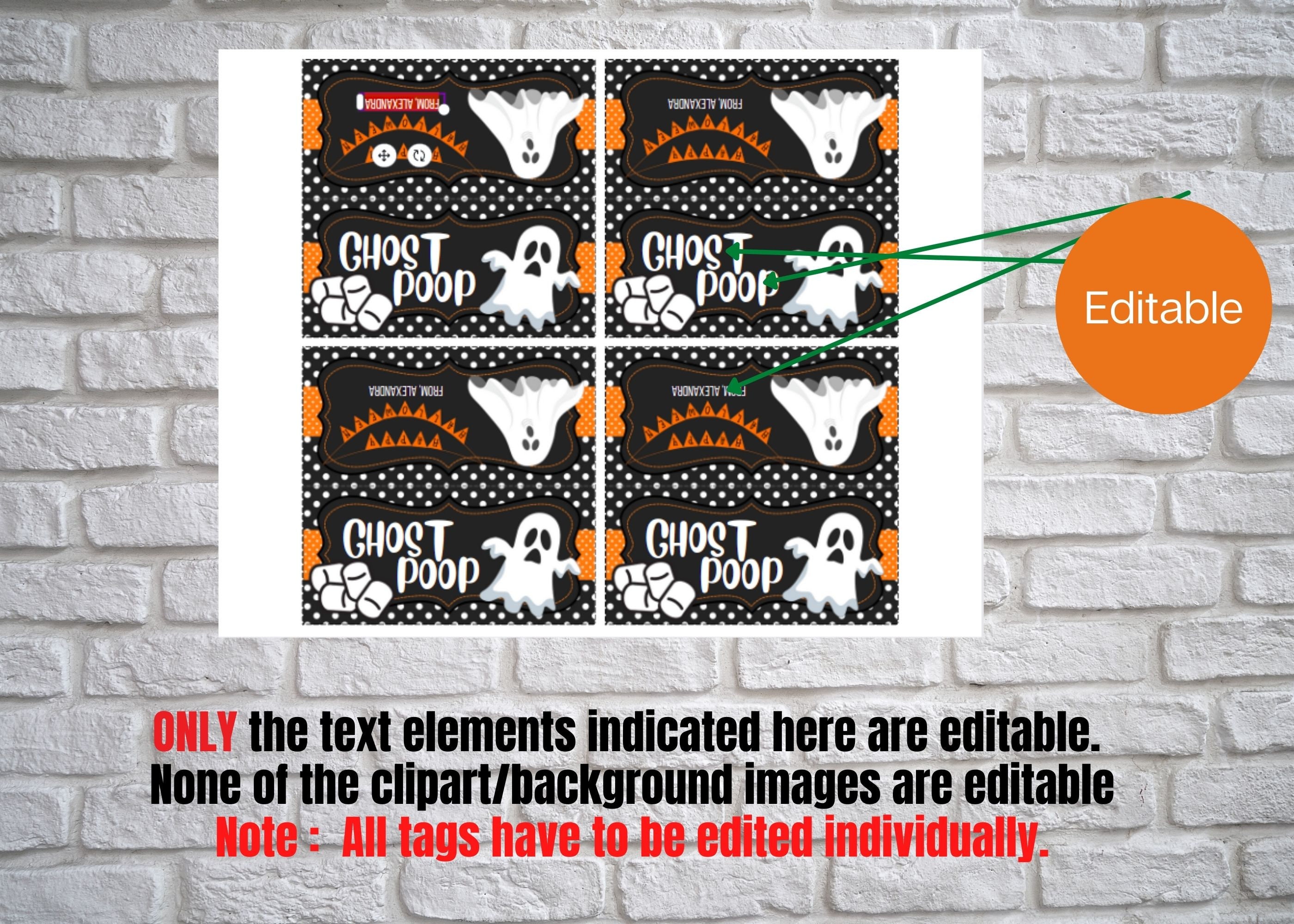 Ghost Poop Marshmallow Halloween Treat Bag Topper Marshmallow - Etsy