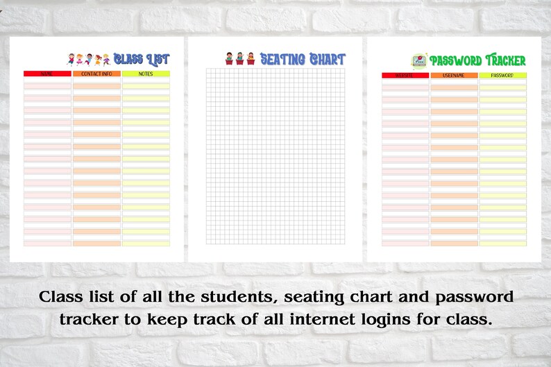 2022 2023 Teacher Planner Printable Binder Inserts Digital | Etsy