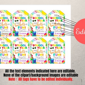 Buckets of Fun Gift Tags End of Year Gift Tags for Class End - Etsy