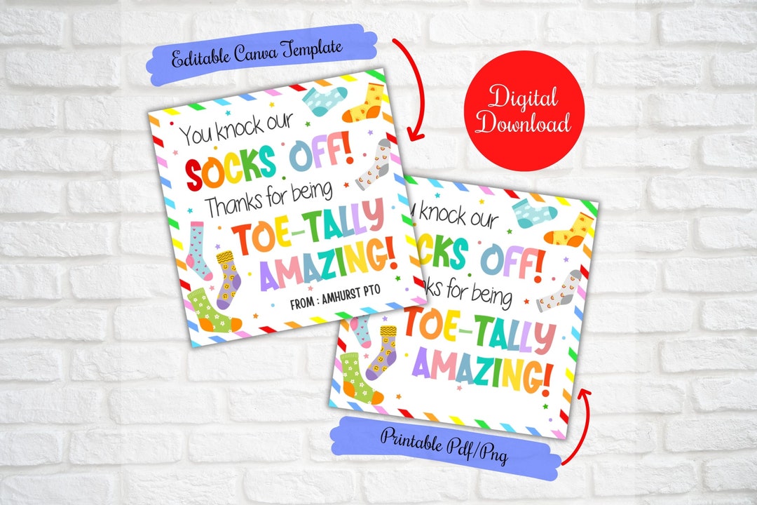 You Knock Our Socks off Tags,teacher Appreciation Week Socks Gifts ...